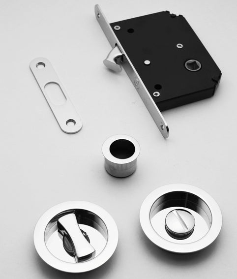 Pocket Sliding Bathroom Door Lock Kit — A&H Brass