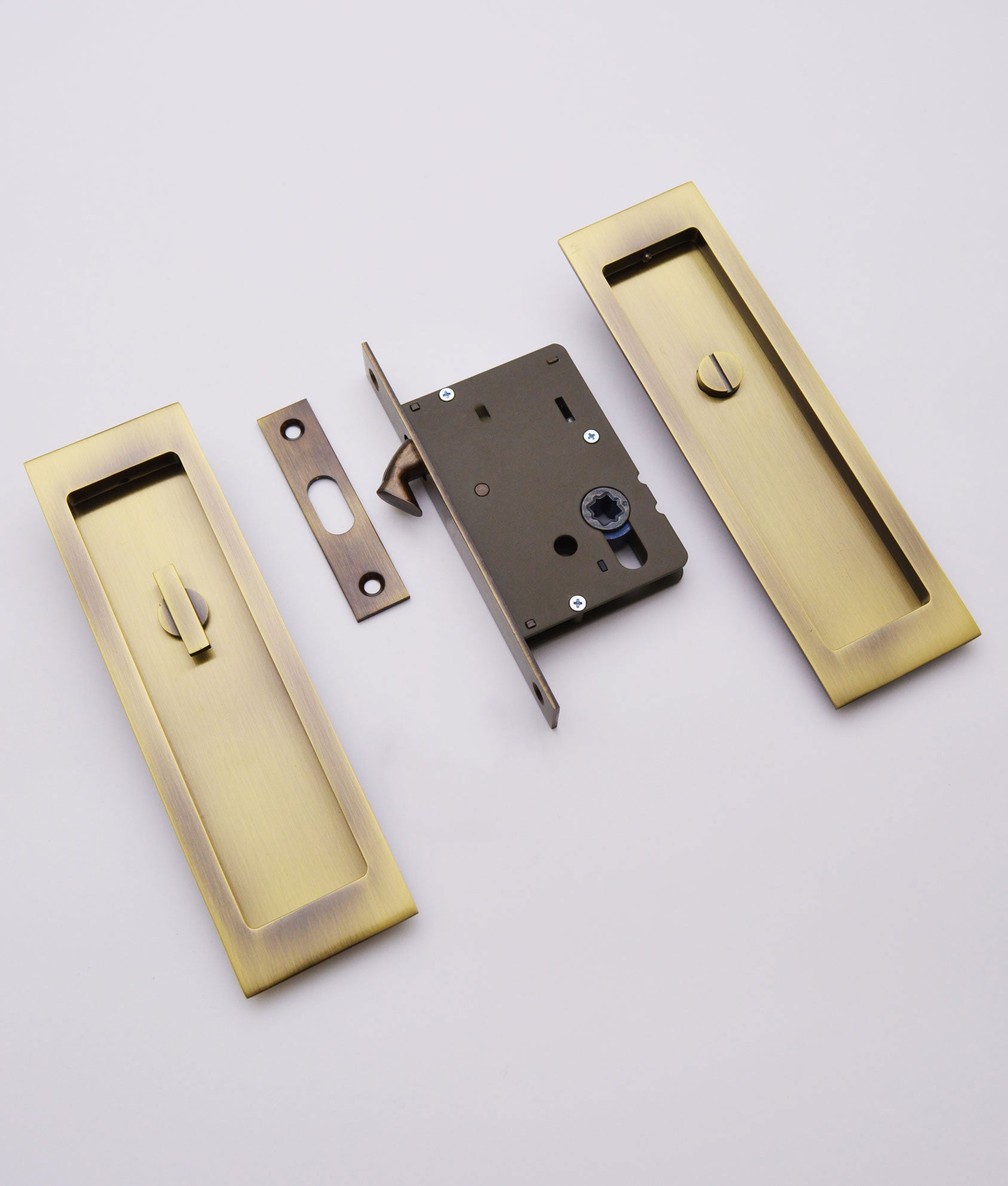 Linear Pocket Door Locks Modern Rectangular Pocket Door Lock | Emtek