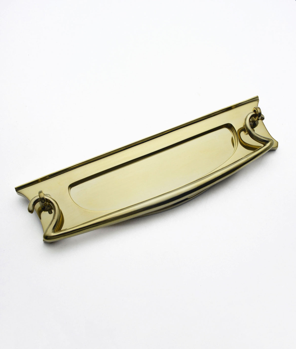 Unlacquered Polished Brass Marconi Letter Plate with Knocker | A&H Brass