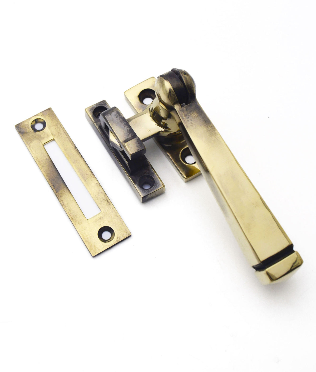Unlacquered Polished Brass Art Deco Casement Window Fastener | A&H Brass