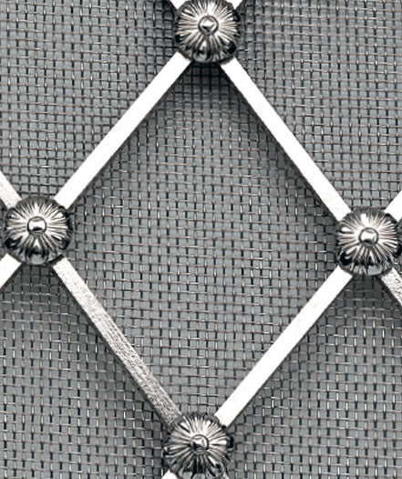 Medium Diamond Regency Grille - All Floral Rosettes, Fine Mesh — A&H Brass
