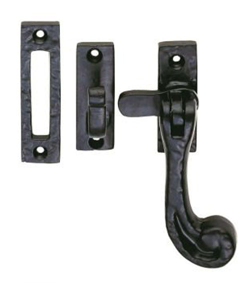 Black Wrought Iron Scroll Casement Fastener — A&H Brass