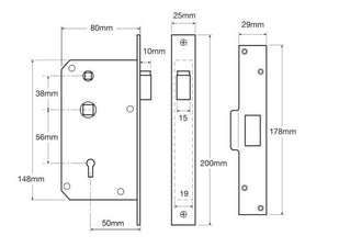 5 Lever Mortice Deadlocking Latch — A&H Brass