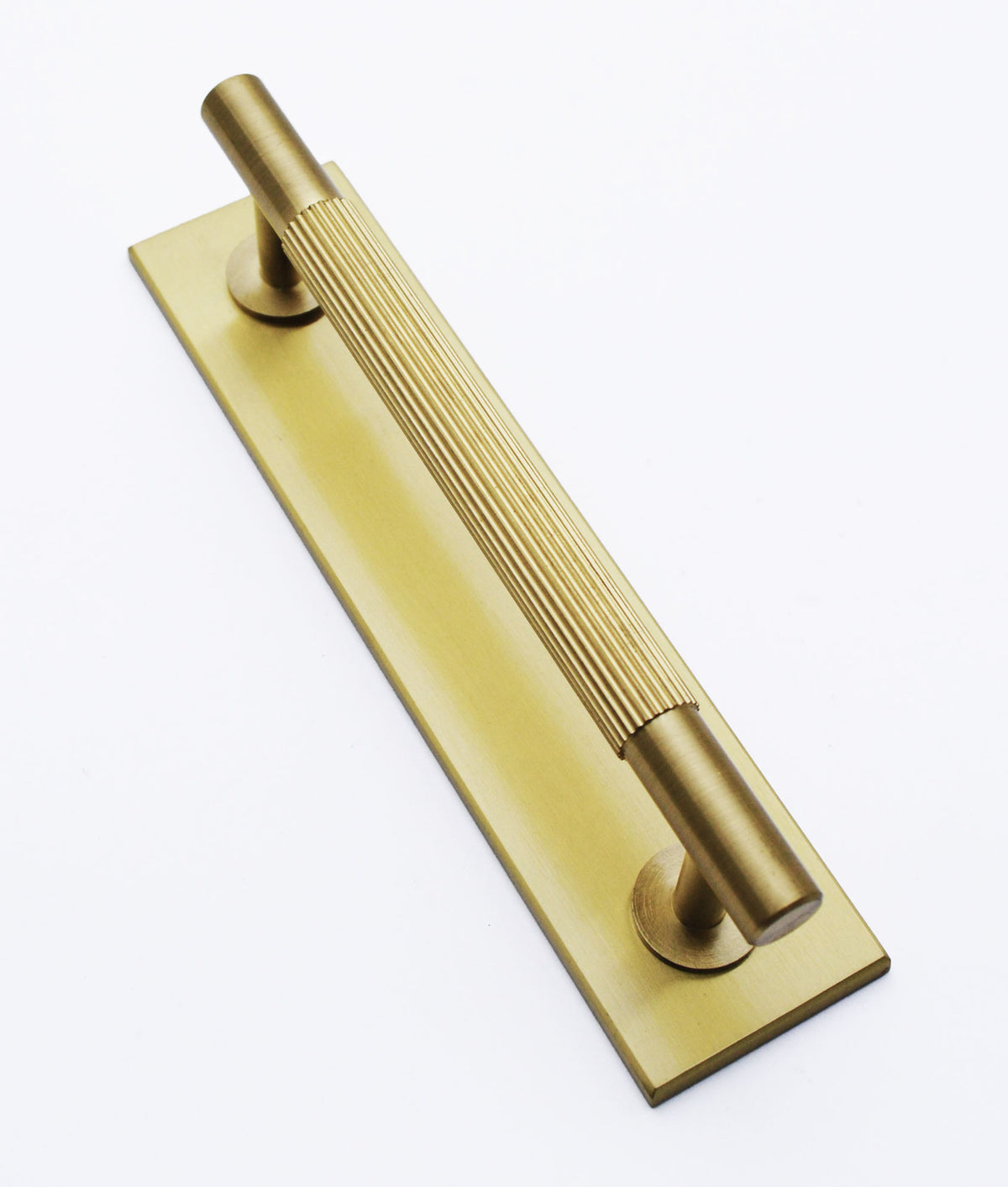 Wilton Linear Cabinet Pull Handle on Rectangular Plate I A&H Brass
