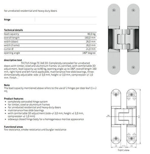 TECTUS 340 3D Concealed Hinge Fire Rated — A&H Brass