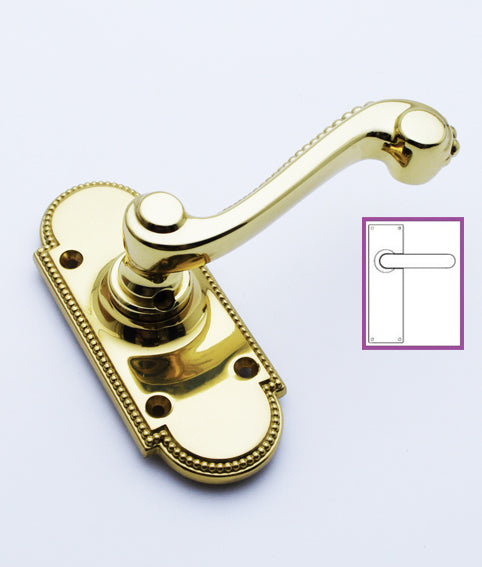 Ritz Lever Handle With Latch On Small Plate | A&H Brass